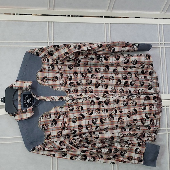 Rock Roll n Soul | Shirts | Rock Roll N Soul Western Mens Skull Button ...